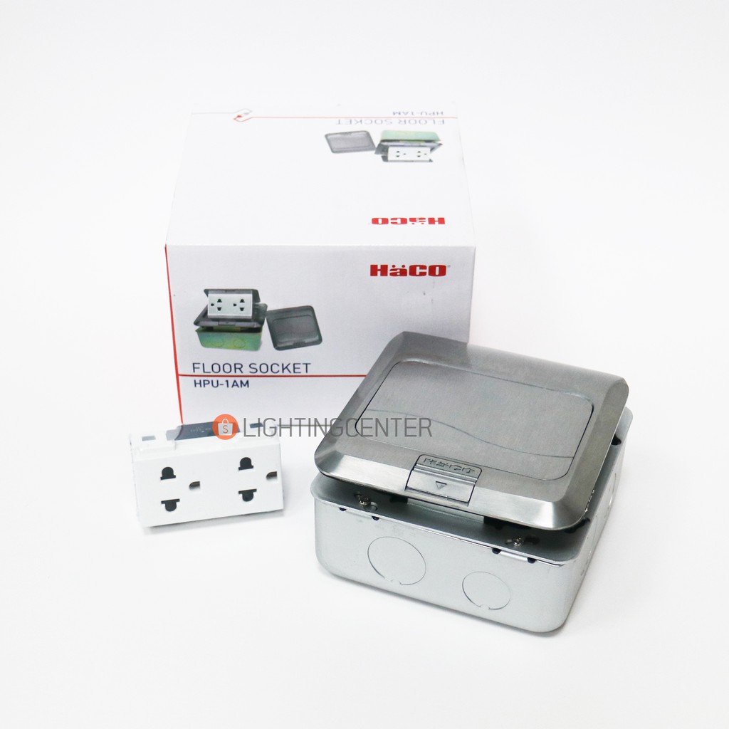 บ๊อกฝังพื้นแบบ ป๊อปอัพ HPU-1AM/P HACO พร้อมเต้ารับกราวด์คู่ | Shopee Thailand