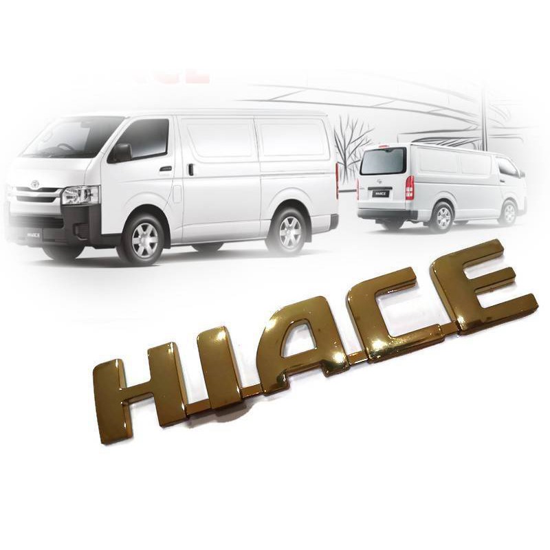Logo Hiace สีทอง แปะท้าย รถตู้ Toyota Hiace | Shopee Thailand