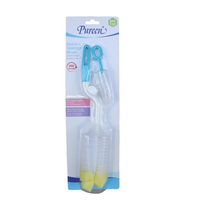 Pureen แปรงล้างขวดนม Pureen Nylon & Sponge Brush รุ่นไนลอน & ฟองน้ำ ...