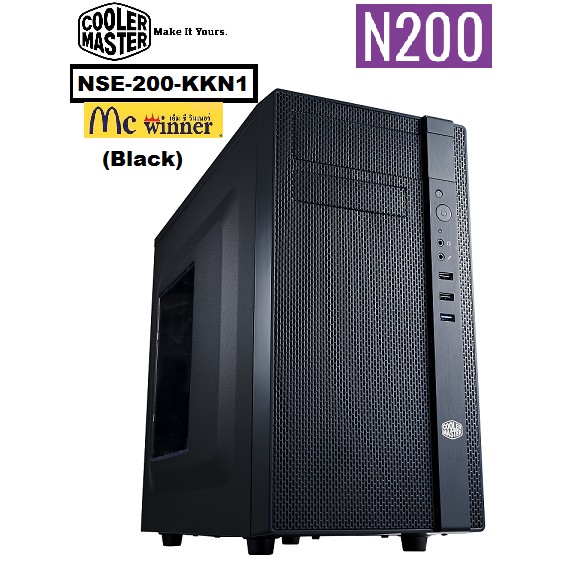CASE (เคสมีห่วงล็อค เข้างานราชการได้) COOLER MASTER N200 (NSE-200-KKN1) (Black) | Shopee Thailand