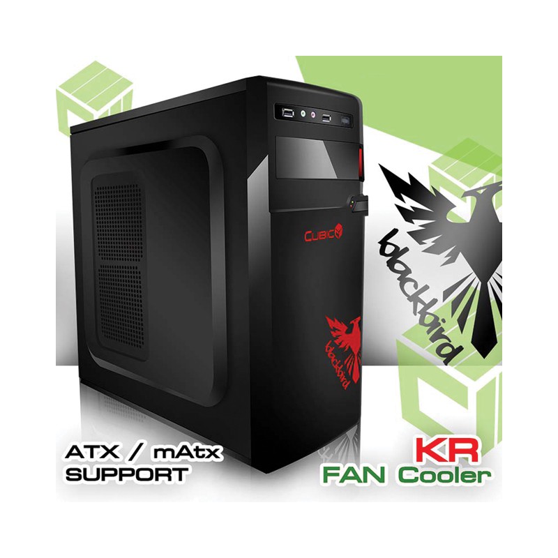 ATX Case (NP) CUBIC Blackbird (Black-Red) | Shopee Thailand