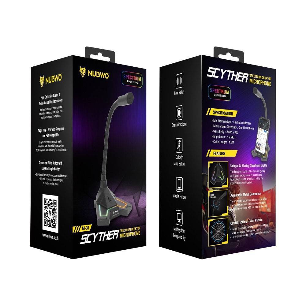 NUBWO M-31 SPECTRUM LIGHTING ไมโครโฟน ตั้งโต๊ะ USB M31 4.6 | Shopee ...