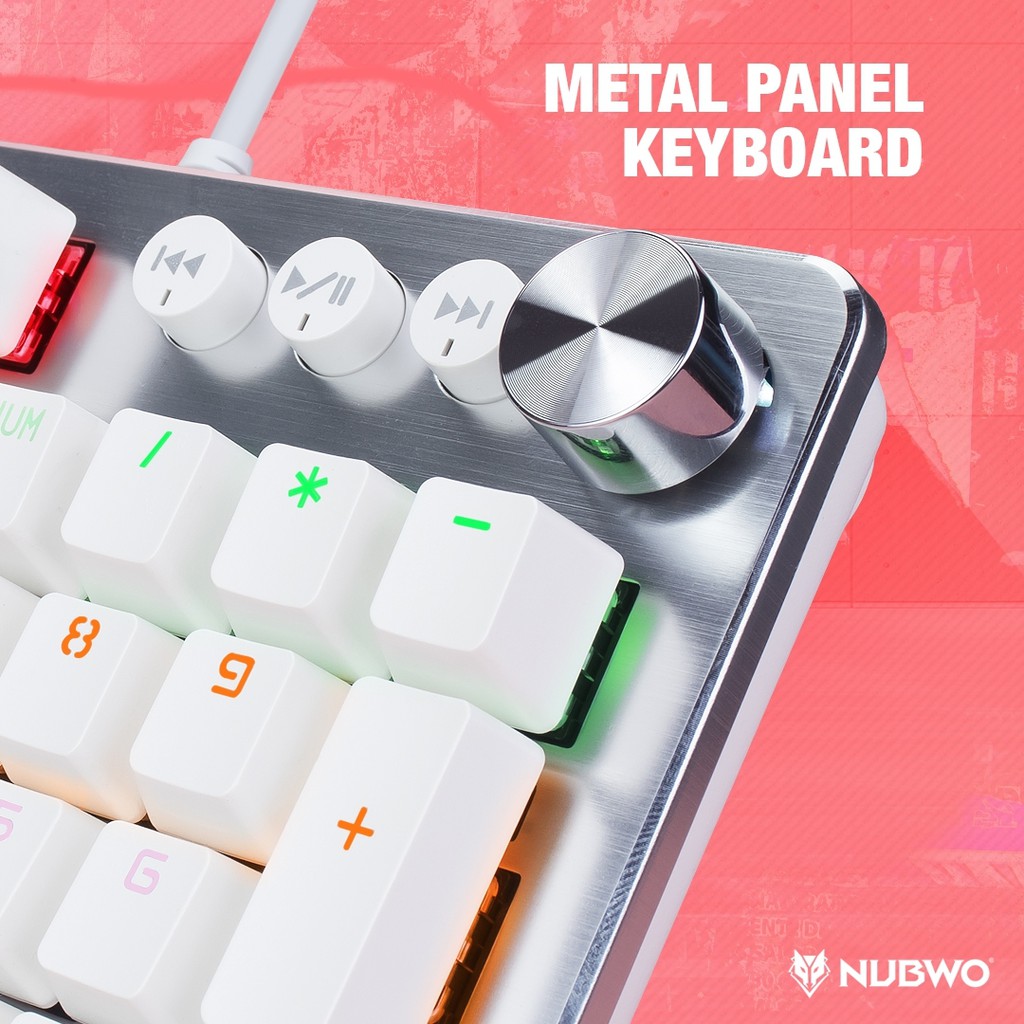 NUBWO Flicker Mechanical keyboard คีย์บอร์ดเกมมิ่ง พร้อม knob ที่หมุน ...