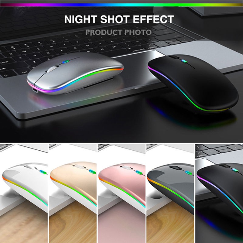 RGB Wireless Mouse Rechargeable 2.4Ghz เมาส์ไร้สายมีแบตเตอรี่ในตัว ...