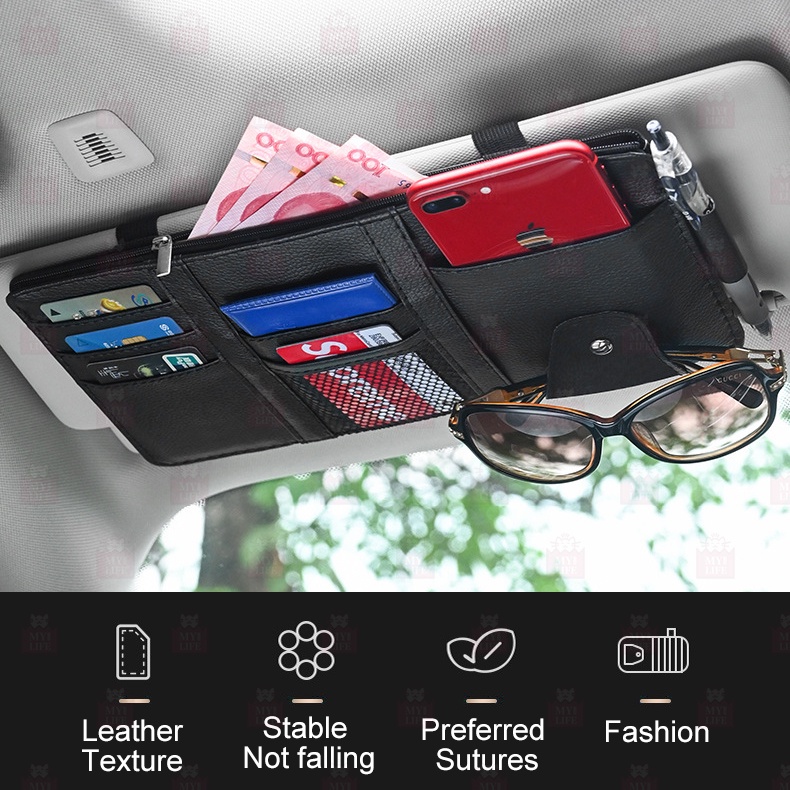 Car sunshade card bag with multi-purpose zipper ，sunshade sunglasses ...