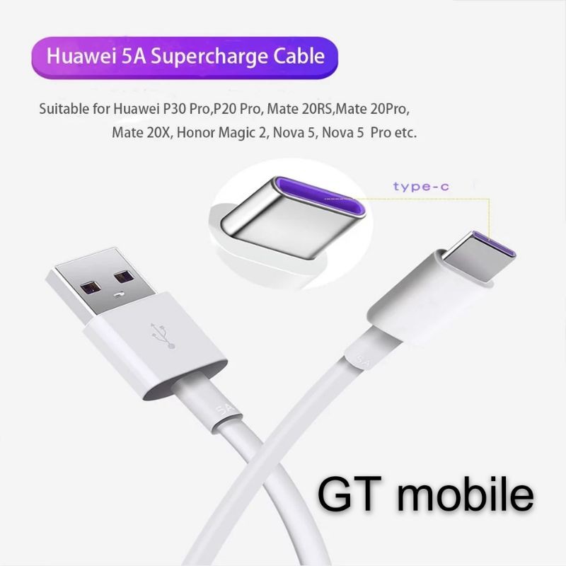 สายชาร์จ Huawei Cable Super Charge Type C (หัวใหญ่) ของแท้ รองรับ ...