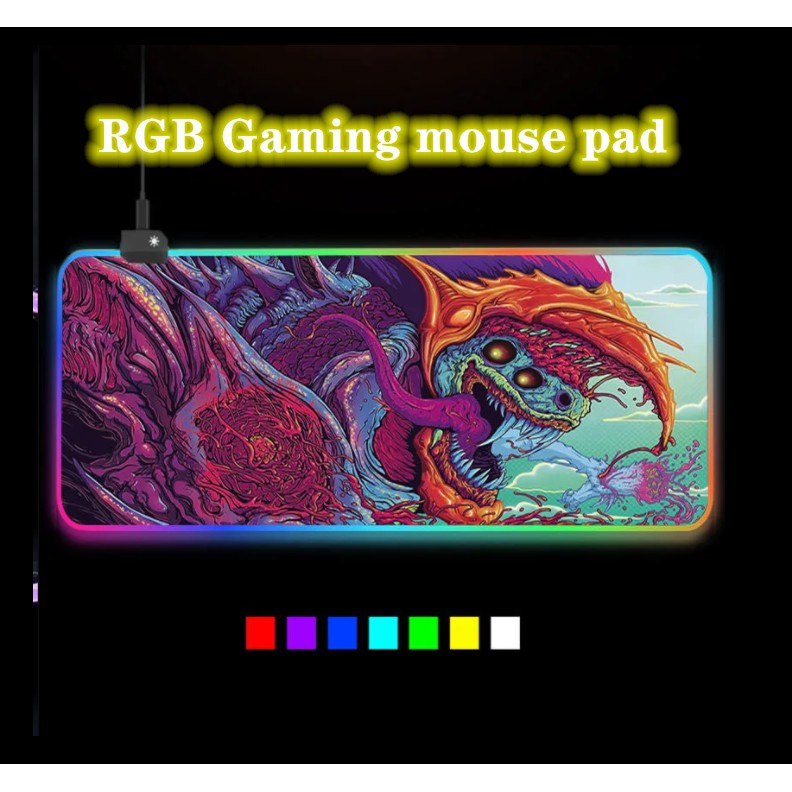 ⚡ แผ่นรองเม้าส์ ⚡ แผ่นรองเมาส์ RGB แผ่นรองเปล่งแสง Super Rat Mat เกม E ...