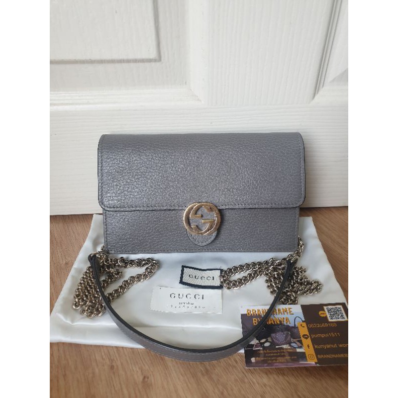 gucci interlocking woc ปี19 สีเทา สวยหายาก ราคาดี แท้100% | Shopee Thailand