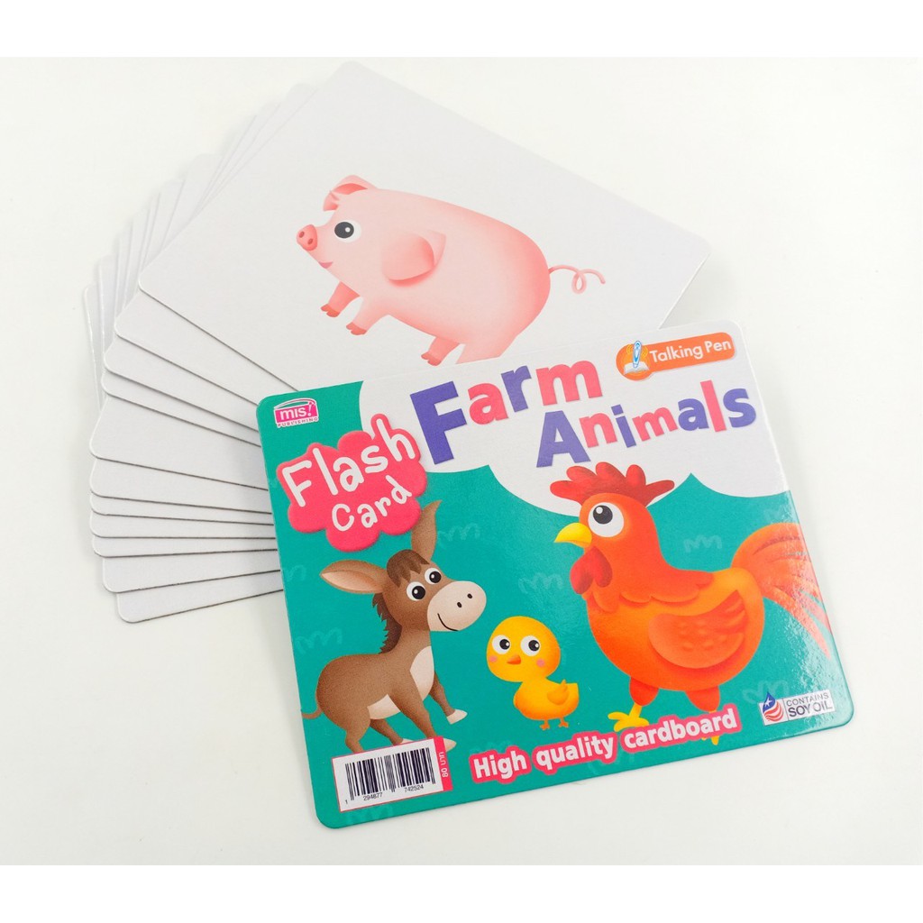 MISBOOK การ์ด Flash Card - Farm Animals | Shopee Thailand