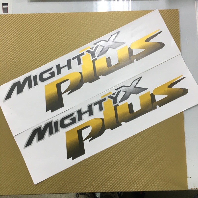 สติ๊กเกอร์ MIGHTY X PLUS ติดข้างท้ายกระละ toyota ( ราคาต่อชุด มี 2 ชิ้น ...