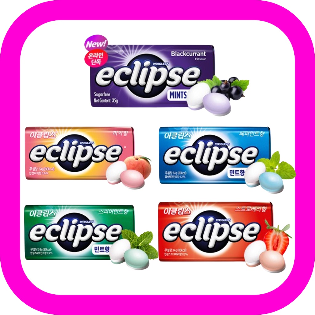 [Eclipse] Eclipse Sugarfree Mints Candy 5 รสชาติ / Pepper Mint / Spearmint / Strawberry / Peach ...