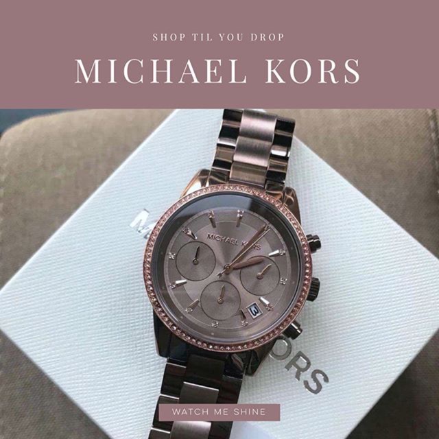 MICHAEL KORS Ritz Brown Dial Ladies Chronograph Watch MK6529 | Shopee ...