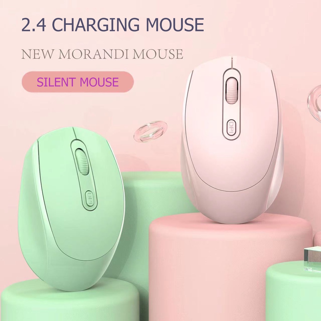 Wireless Mouse เมาส์ไร้สาย แบบชาร์จแบต เมาส์ไร้เสียง | Shopee Thailand