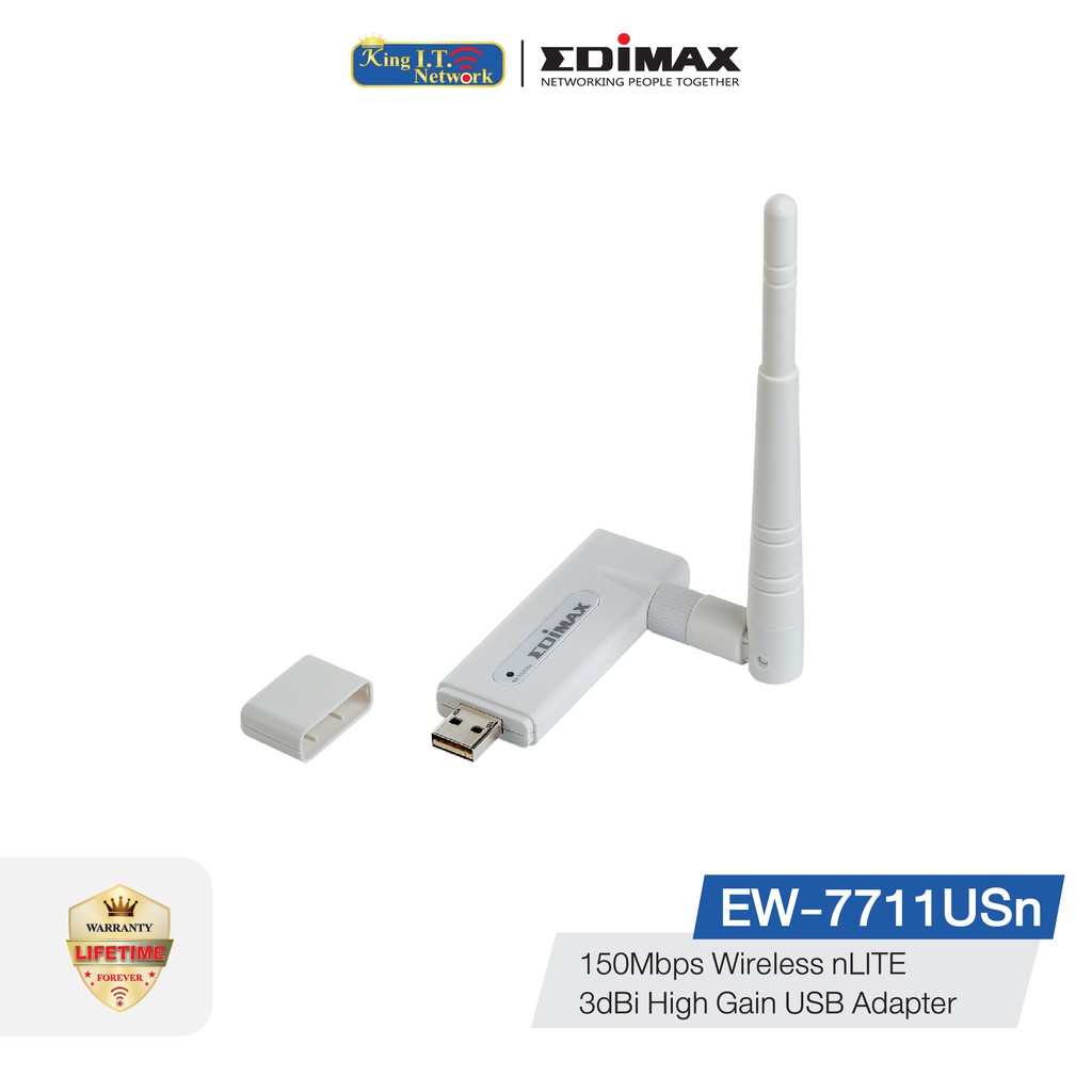 EDIMAX (EW-7711USn) 150Mbps Wireless USB Adapter 3dBi High Gain Adapter ...