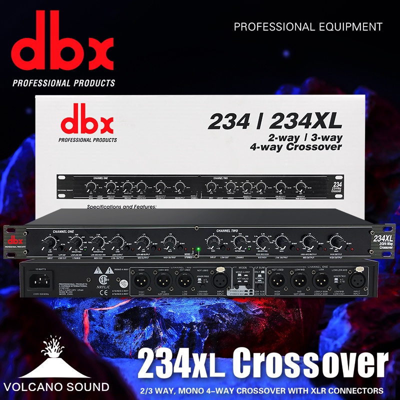 DBX 234XL CROSSOVER ครอสโอเวอร์3ทาง ครอสโอเวอร์ 234 XL Ce-ance stereo 2-way/3-way or mono 4-way ...