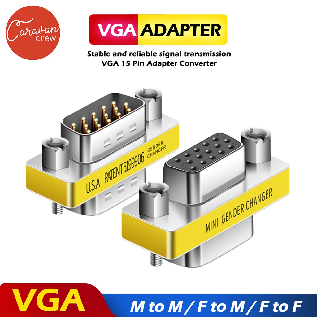 Caravan Crew VGA Adapter หญิงตัวแปลงสัญญาณวิดีโอ M/M F/F M/F Male to ...