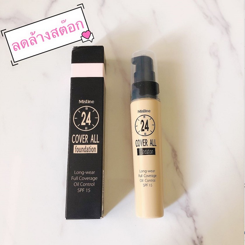 Mistine 24 Cover All Foundation 25ml. รองพื้น มิสทีน มี 2 เบอร์ F1 และ ...