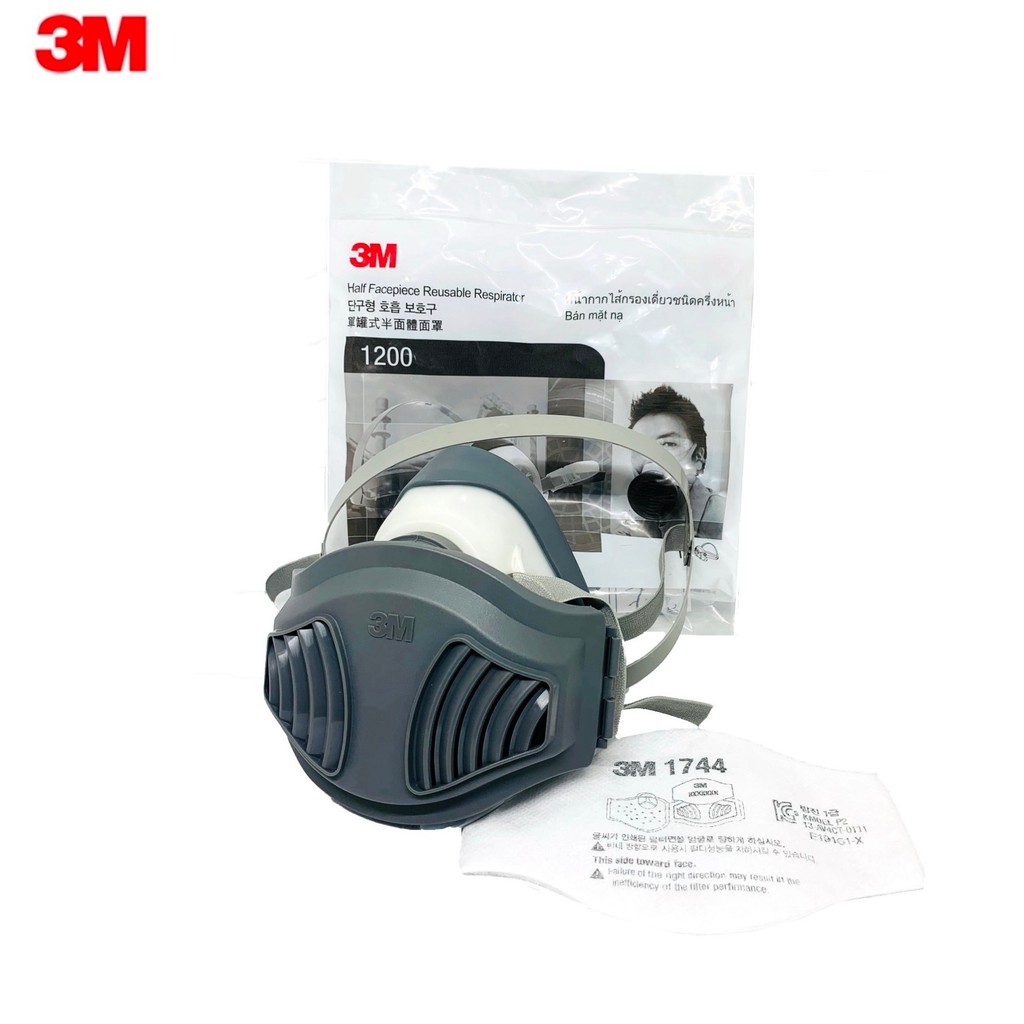 3M 1200K หน้ากากกรองเดี่ยว พร้อมฟิลเตอร์ 1744K และ ฝาครอบ 1700K Set ...