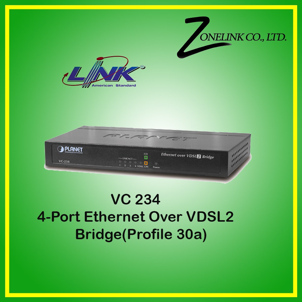 VC234 4-Port Ethernet over VDSL2 Bridge (Profile 30a) Planet | Shopee ...