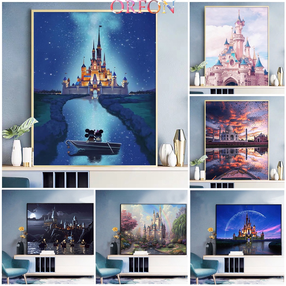 【ORFON】ภาพวาดสีน้ํามันดิจิทัล ตามตัวเลข รูปมิกกี้ มินนี่ ปราสาท ขนาด 40x50 ซม. DIY | Shopee Thailand