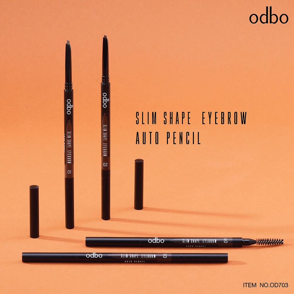 ODBO Slim Shape Eyebrow Auto Pencil 0.1g โอดีบีโอ ดินสอเขียนคิ้วแบบแท่งหมุนระบบออโต้ล็อค ...