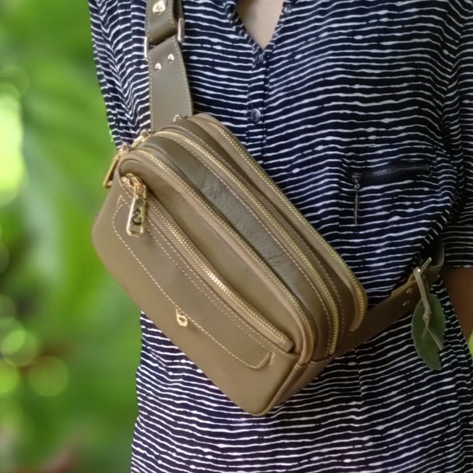 GPBAGS กระเป๋าคาดเอวหนังชามัวส์ GP284-05 กระเป๋าคาดเอว-คาดอกหนังวัวแท้ ขนาด 8 นิ้ว | Shopee Thailand