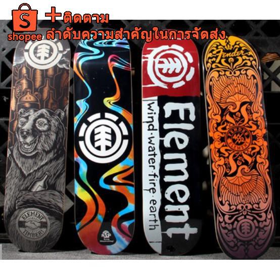 ☫FREE GRIPTAPE import ELEMENT สเก็ตบอร์ด double kick tail แบบมืออาชีพ ขนาด 31*8 นิ้ว SKATEBOARD ...