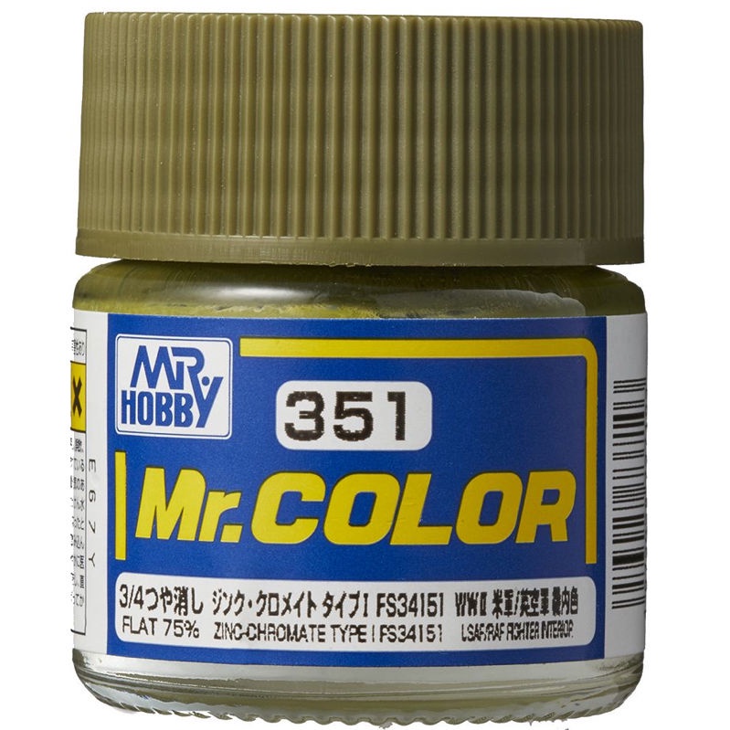 Mr.Hobby สีกันเซ่สูตรทินเนอร์ Mr.Color C351 ZINC-CHROMATE TYPE FS34151 ...