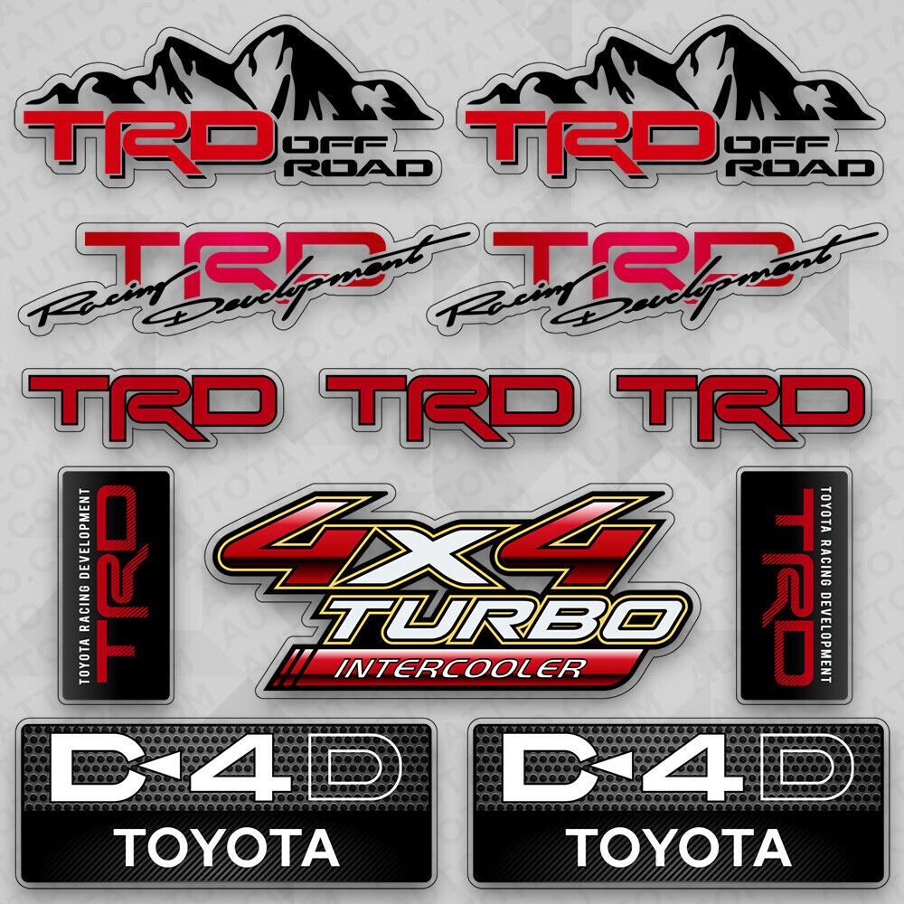 สติกเกอร์ไวนิล ลายโลโก้รถแข่ง Toyota TRD Off Road 4x4 Turbo สําหรับตก ...
