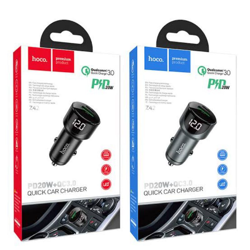Hoco Z42 E62 ที่ชาร์จในรถ 3.1A ที่ชาร์จเสียบที่จุดบุหรี่ Power Ocean In-Car Charger With Digital ...