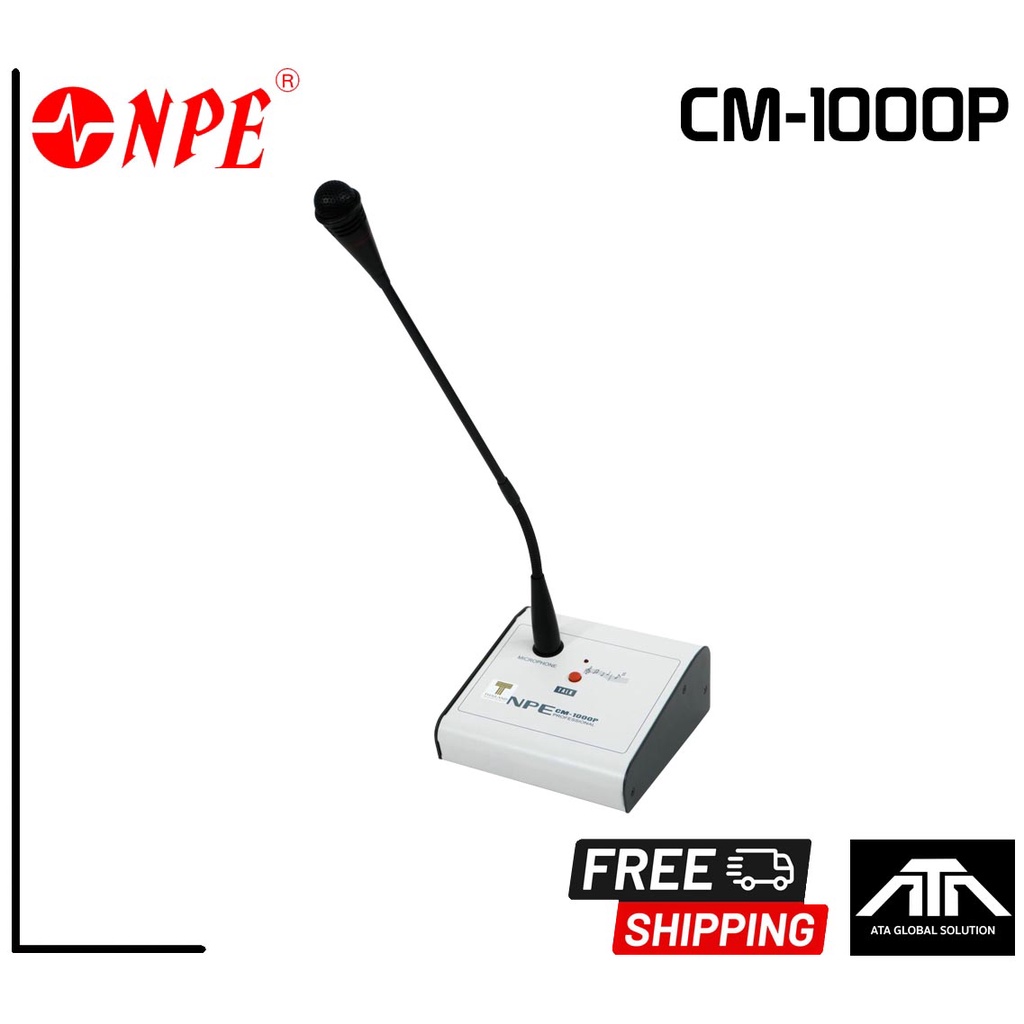 NPE CM-1000P ไมค์ประกาศ Chime Microphone ไมค์ประกาศแบบตั้งโต๊ะ มีปุ่มเสียงพูด/ระฆัง (Chim tone ...