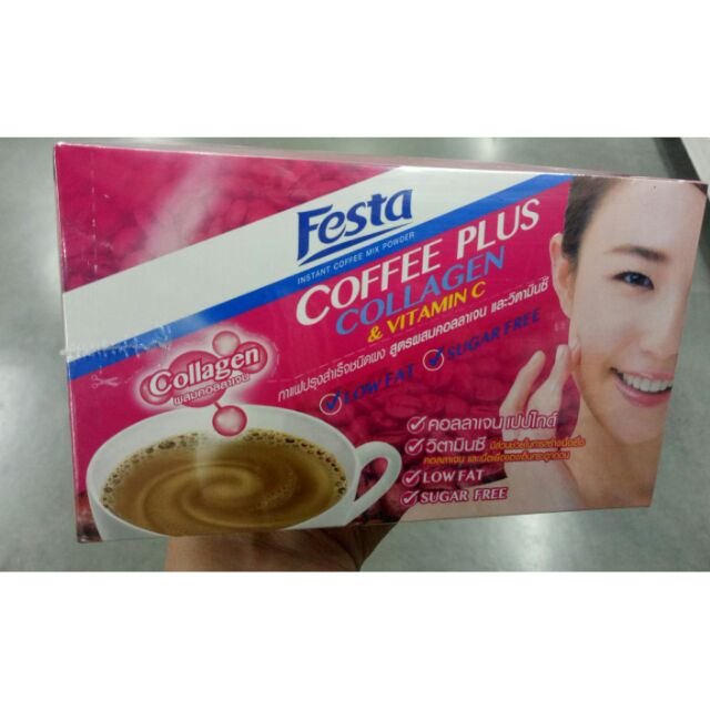 กาแฟ เฟสต้า คอฟฟี่ พลัส (12gx30ซอง)คอลลาเจนและวิตามินซี Festa Coffe ...