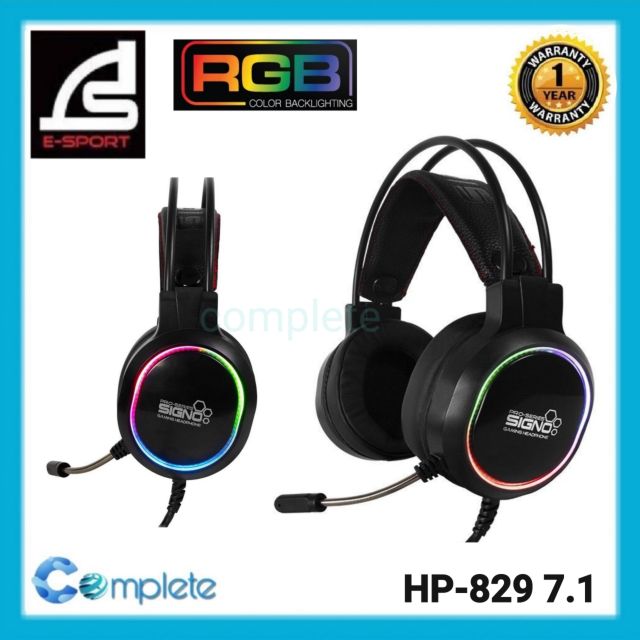 SIGNO HP-829 หูฟังเกมมิ่ง USB 7.1 RGB Gaming Headphone | Shopee Thailand