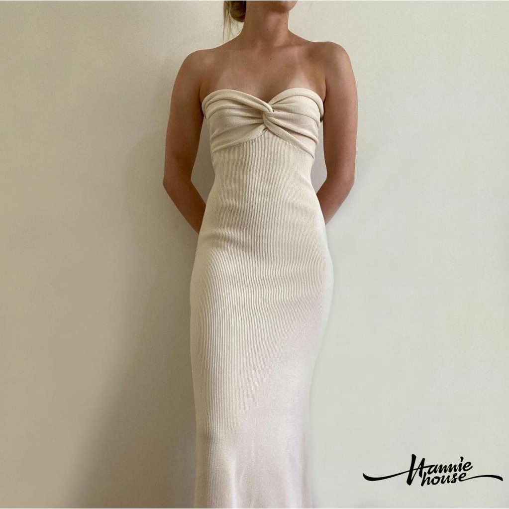 Hannie- ชุดเดรส เปิดไหล่ ผ้าถัก อเนกประสงค์ สง่างาม สําหรับผู้หญิง งาน ...