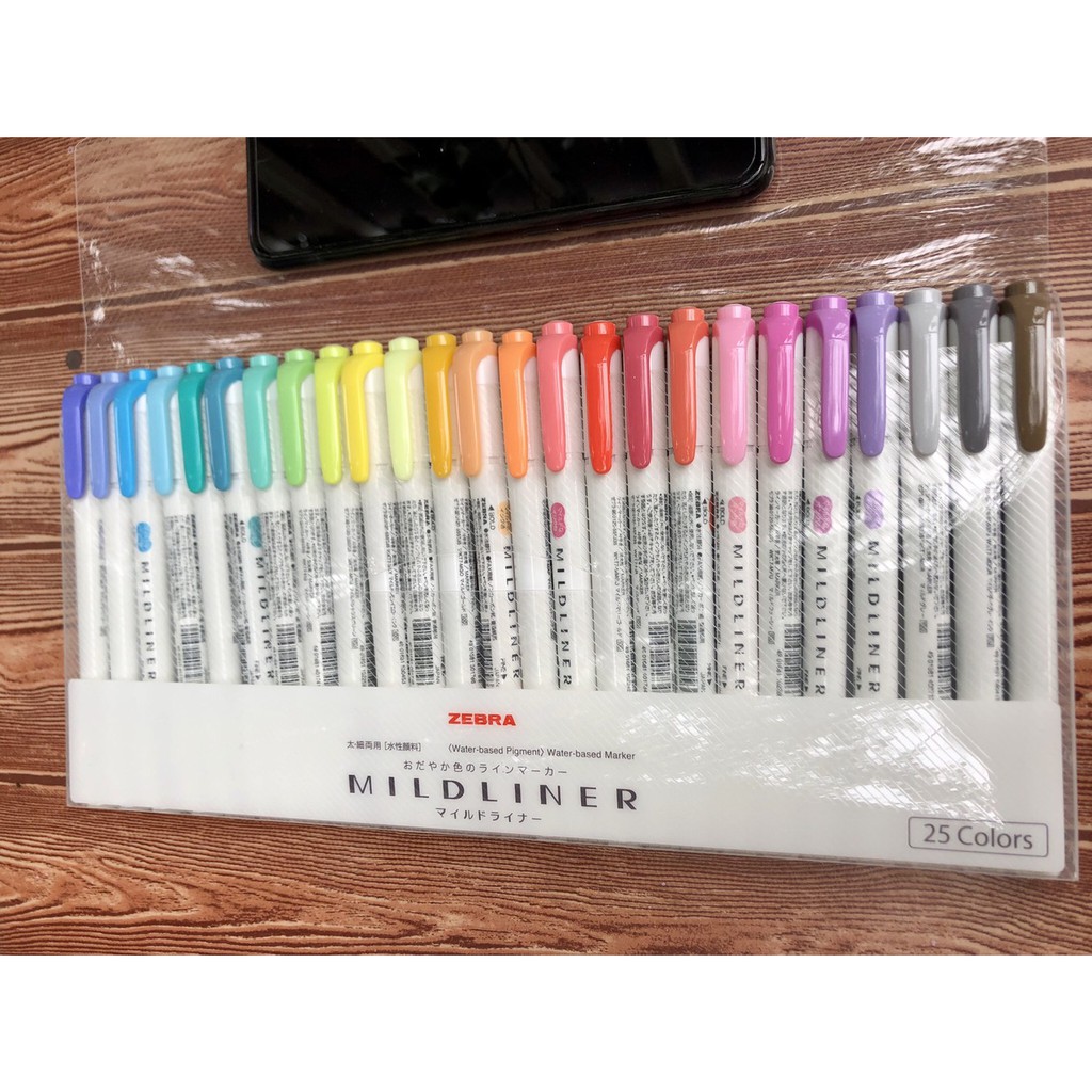Mildliner Set 25 สี (ปากกาไฮไลท์ 2 หัว ) พร้อมกล่อง Japan | Shopee Thailand