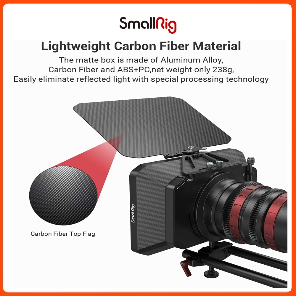 SmallRig Camera Lens Hood Lightweight Matte Box with 67mm/ 72mm/77mm ...