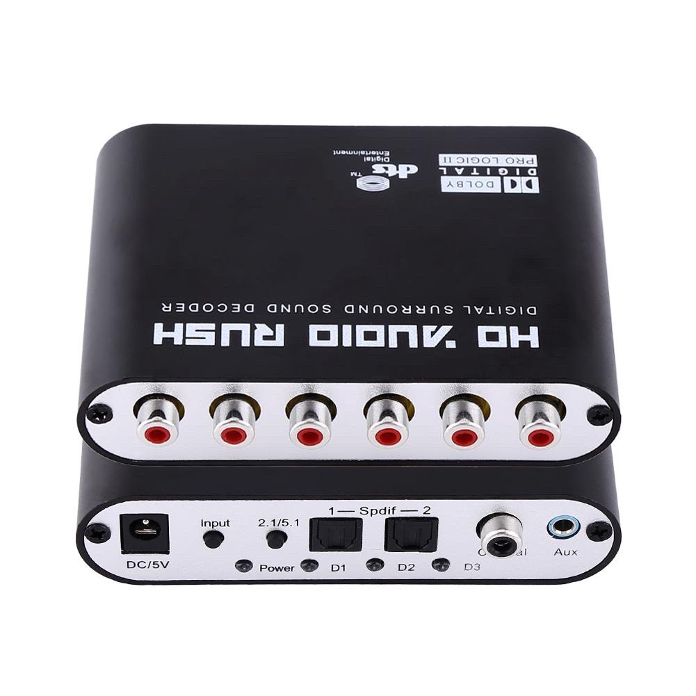 5.1 Channel Audio Decoder DTS Digital Surround Sound HD Player Converter Amplifier Optical ...