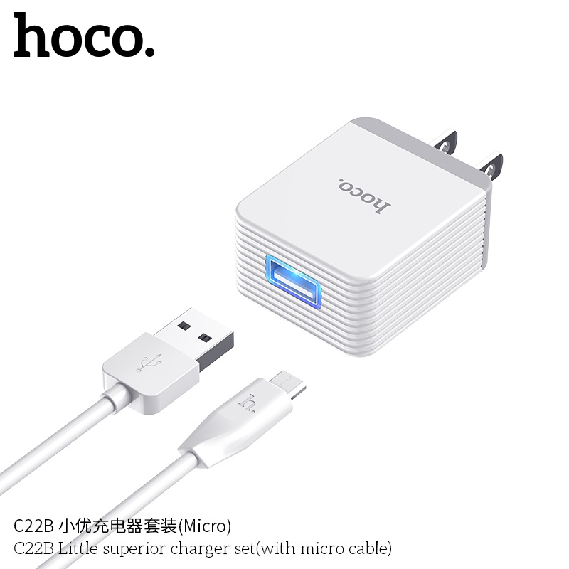 Hoco C22B 1USB 3A หัวชาร์จ/ชุดชาร์จ สำหรับ for L/Micro/Type C ของแท้100 ...