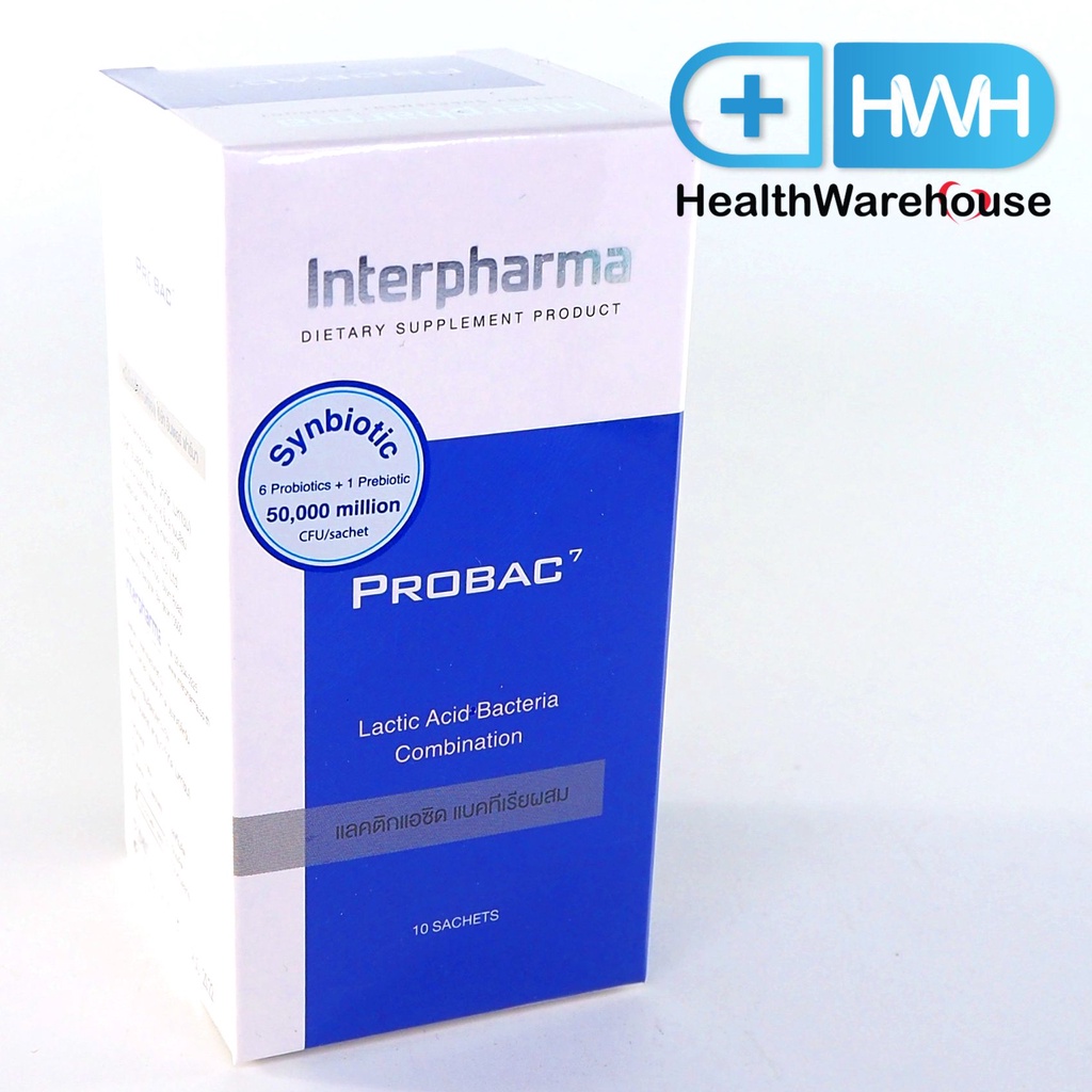 Interpharma Probac7 10 ซอง / กล่อง โปรแบค Lactic Acid Bacteria Combination แลคติกแอซิด แบคทีเรีย ...