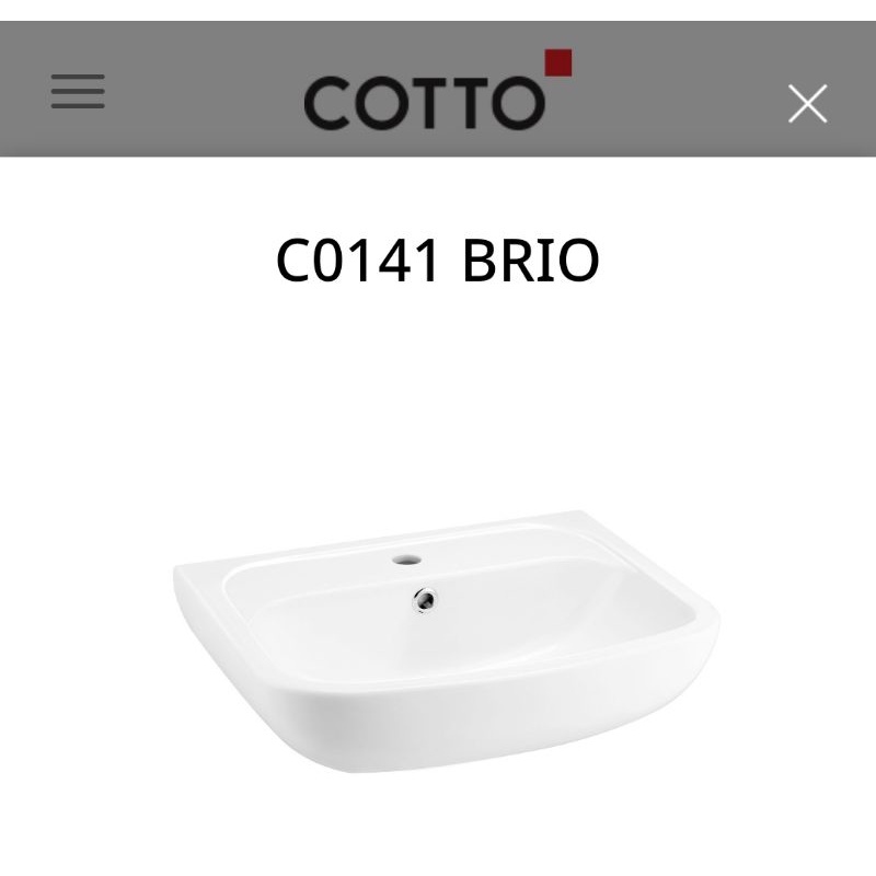 อ่างล้างหน้าแขวนผนัง COTTO รุ่น BRIO C0141 | Shopee Thailand