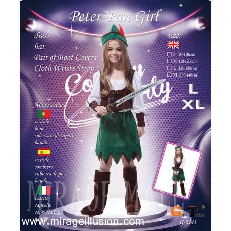 ชุดแฟนซีเด็ก ชุดสาวน้อยปีเตอร์แพน Perter Pan Girl (L,XL) | Shopee Thailand