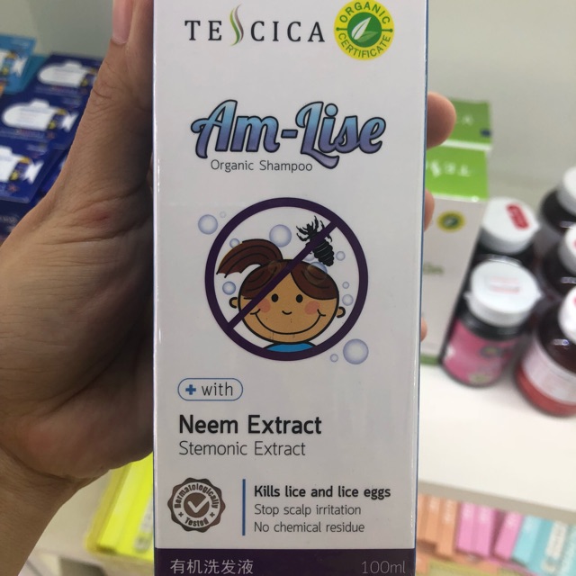 TESCICA Am-Lise Organic Shampoo เทสสิก้า แชมพูกำจัดเหา ปลอดภัยสำหรับ ...