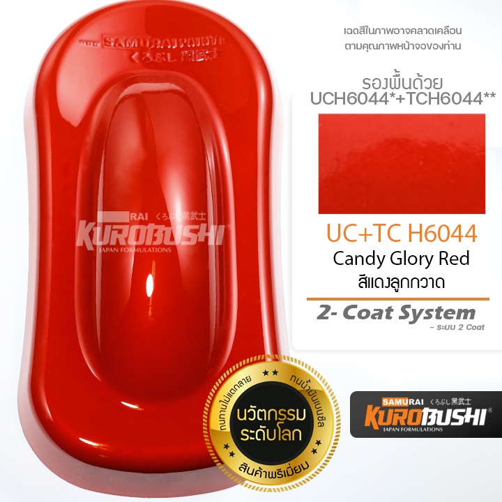 UC+TC H6044 สีแดงลูกกวาด Candy Gloyr Red 2-Coat System สีมอเตอร์ไซค์ สี ...