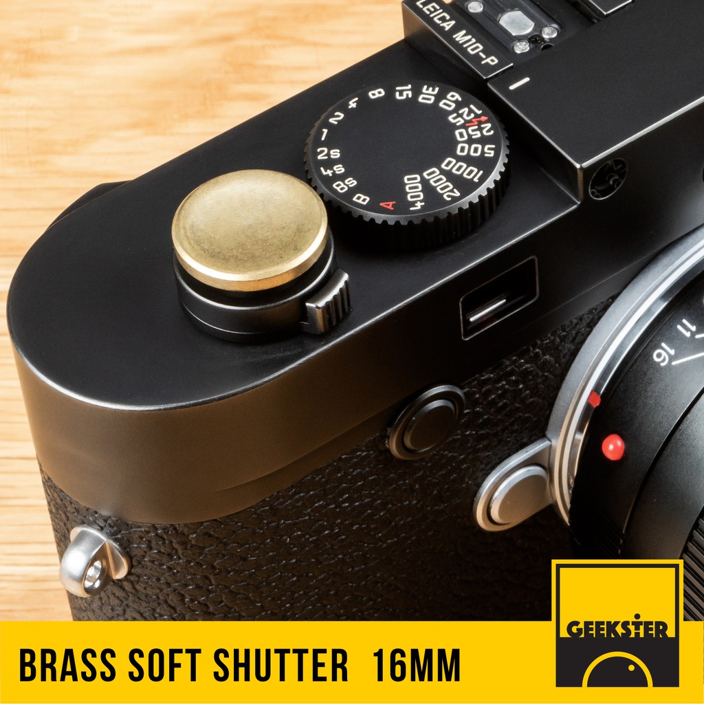 ปุ่ม Soft Shutter ทองเหลือง แท้ เว้า 16mm ( Brass Soft Release Shutter Button / Leica M / ปุ่ม ...