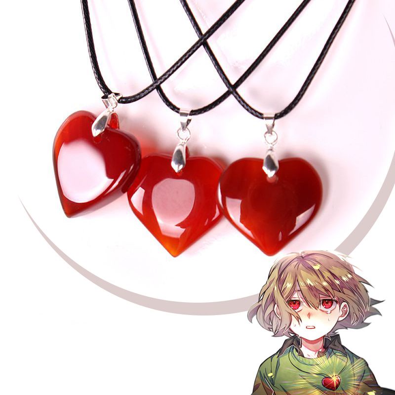 สร้อยคอคอสเพลย์ Undertale Chara Love Heart Cosp เส้นผ่าศูนย์กลางจี้เกม ...