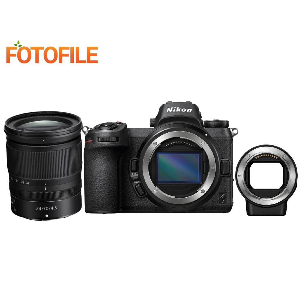 Nikon Z7 Kit Z 24-70mm f/4S and FTZ Mount Adapter Camera,Lens,Adapter ...
