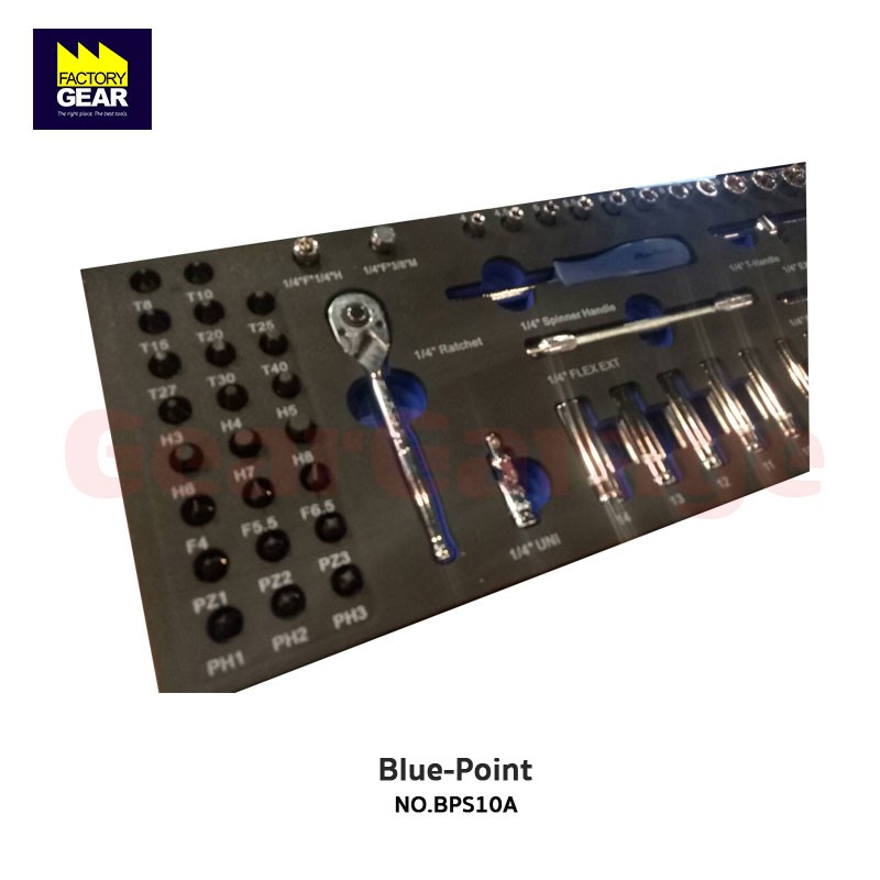 ชุดถาดโฟมบล็อก+ด้าม ขนาด1/4 BLUE-POINT NO.BPS10A Tool Set 1/4" Dr ...