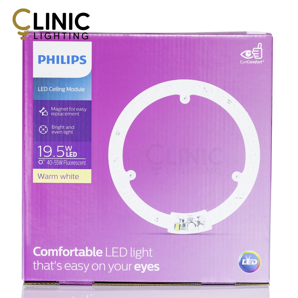 PHILIPS แผงไฟเพดานกลม 19.5W เซ็ตแม่เหล็กพร้อมใช้ 19.5 W LED CEILING ...