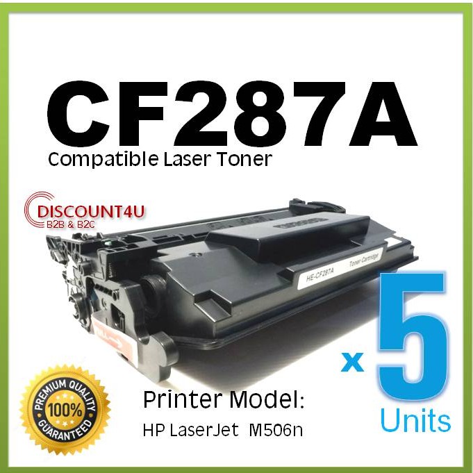 ** Pack 5** Discount4U ตลับหมึกเลเซอร์ Toner HP CF287A 87A ใช้กับ HP ...