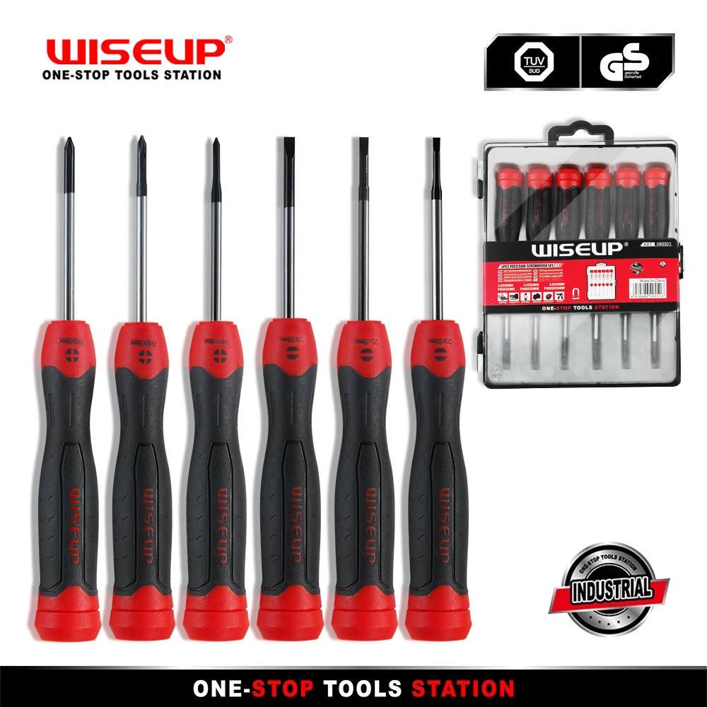 WISEUP 6Pcs Magnetic Screwdriver Set Slotted and Phillips Precision ...